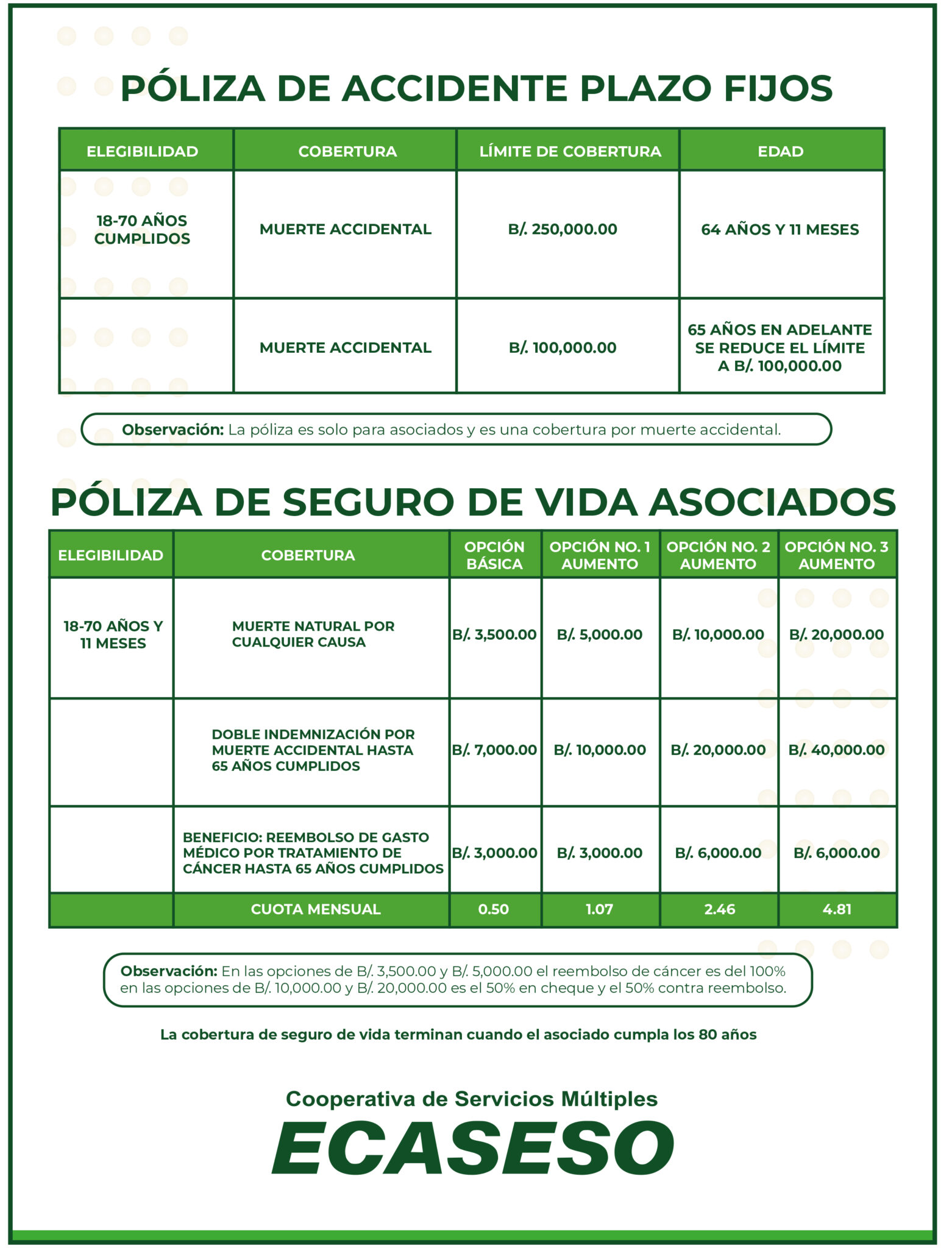 Seguro Colectivo de Vida - ECASESO